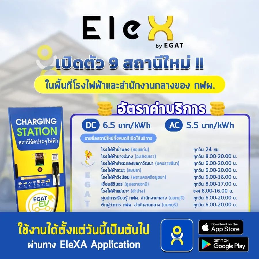 รวมพิกัดสถานีชาร์จรถ EV ในประเทศไทย